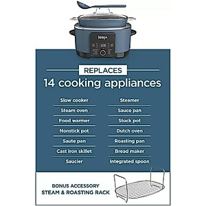 Ninja Foodi PossibleCooker PRO 8.5Qt 8-in 1 Multicooker Replaces 14 Appliances Triple Fusion Heat Cooks 30% Faster Slow Cooker Steam Oven Food Warmer Nonstick Pot Sauté Pan Dutch Oven - Navy (Blue)