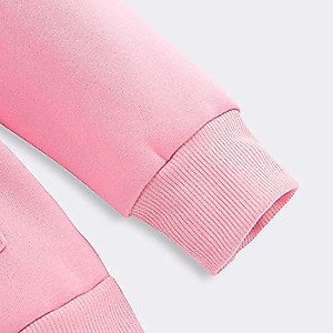 Women's Kitten Print Teen Hoodies Whdcaptiyated My Heart Solid Sweatshirts Cat Pouch Zipper Pet Carrier Sweatshirt Pink