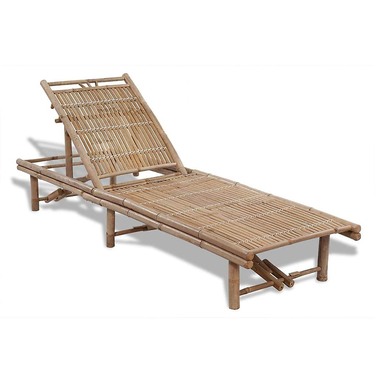 MBFLUUML Outdoor Lounger, Patio Recliner, Patio Lounger, Sun Lounger Bamboo Ideal for Outdoor Settings Such as terraces, Poolside, backyards etc.