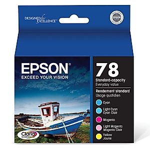 EPSON T078 Claria Hi-Definition Ink Standard Capacity 5 Color Cartridge Combo Pack (T078920) for select Epson Artisan Photo Printers