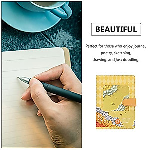 DEPILA 3 pcs Leather Small Stationery Stamping Writers Button Notepads Notebook Natural Note Writing Hardcover Account Memo Multipurpose Notepad Office Journal Plan School Subject Travel Note pad ( Co