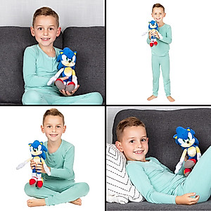 Franco Sonic The Hedgehog Anime Kids Bedding Twin/Full Comforter with Twin Sheet Set and Cuddle Pillow, 5 Piece Bedroom Set (Official Sega Licensed Product)