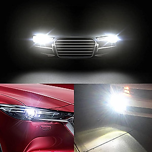 zvsay 1 PC Car LED Fog Lights, 6000K High-light Front Fog Lights, 5730-33SMD LED Light Bulb Conversion Kit, Universal for Most Cars (White #9005)