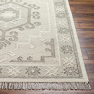Hauteloom Afra Wool Living Room, Bedroom Area Rug - Gray - 8' x 10'