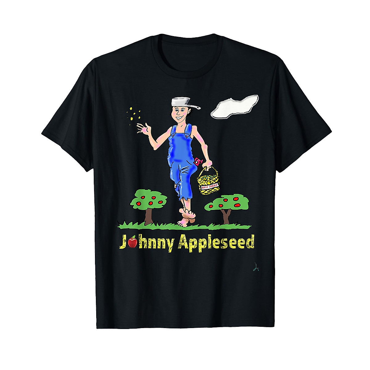 Johnny Appleseed Apple Tree Seed Orchard Nursery T-Shirt Tee T-Shirt