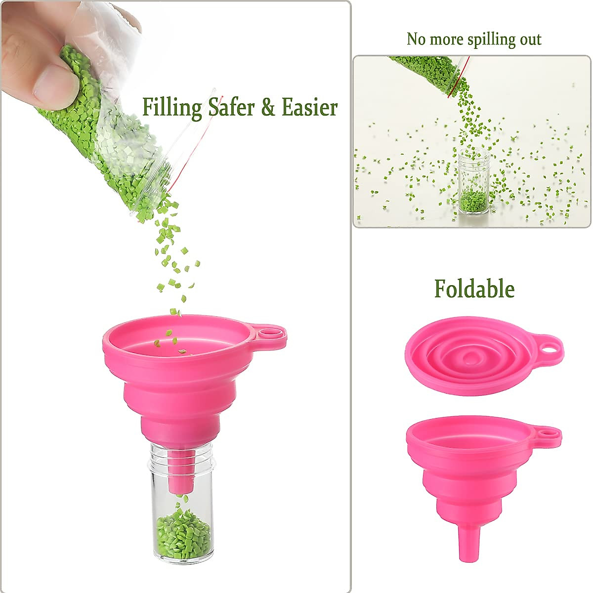 Douorgan 3-Tier Diamond Painting Storage Containers Portable Bead Organizer and Storage Box Stackable Arts & Crafts Organizers for Nail Charms Seed, 132 Round, Funnel, Stickers