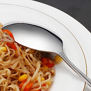 Serving Spoons x 3, Slotted Spoons x 3, X-Large 9.8 Inches Serving Spoon x 6, Stainless Steel Serving Spoons Set for Buffet Can Banquet Cooking Kitchen Basics