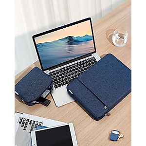 Inateck 360° Protection Laptop Bag with Accessory Bag, Compatible with 13-inch MacBook Air/Pro M3 M2 M1 2016-2024, Blue