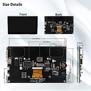 WIMAXIT 7 Inch Touch Monitor, IPS Display 1024x600 USB Powered 3.5mm Ear Jack HDMI Monitor with Speaker & Stand Compatible for Raspberry Pi 4/B 3 Win PC Raspbian, Ubuntu