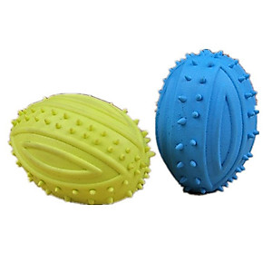 UEETEK Dog Rugby Football Pet Chew Toys Small Rubber Ball 4pcs