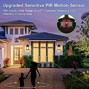 2-Pack Motion Sensor Outdoor Wall Lanterns, Waterproof Dusk to Dawn Outdoor Wall Sconces, Motion Activated Patio Wall Light Fixtures, Clear Glass Porch Lights Wall Mount for Entryway Doorway Garage