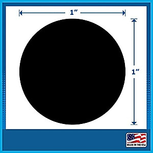 1" Solid Black Round Color Coding Circle Dot Labels on a Roll, 1000 Stickers, 1 inch Diameter.