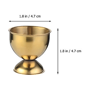 Cabilock 6pcs Egg Cup Egg Tray Stainless Steel Boiled Egg Cups Holder Stand Serving Cup for Egg Dishwasher Safe Gold