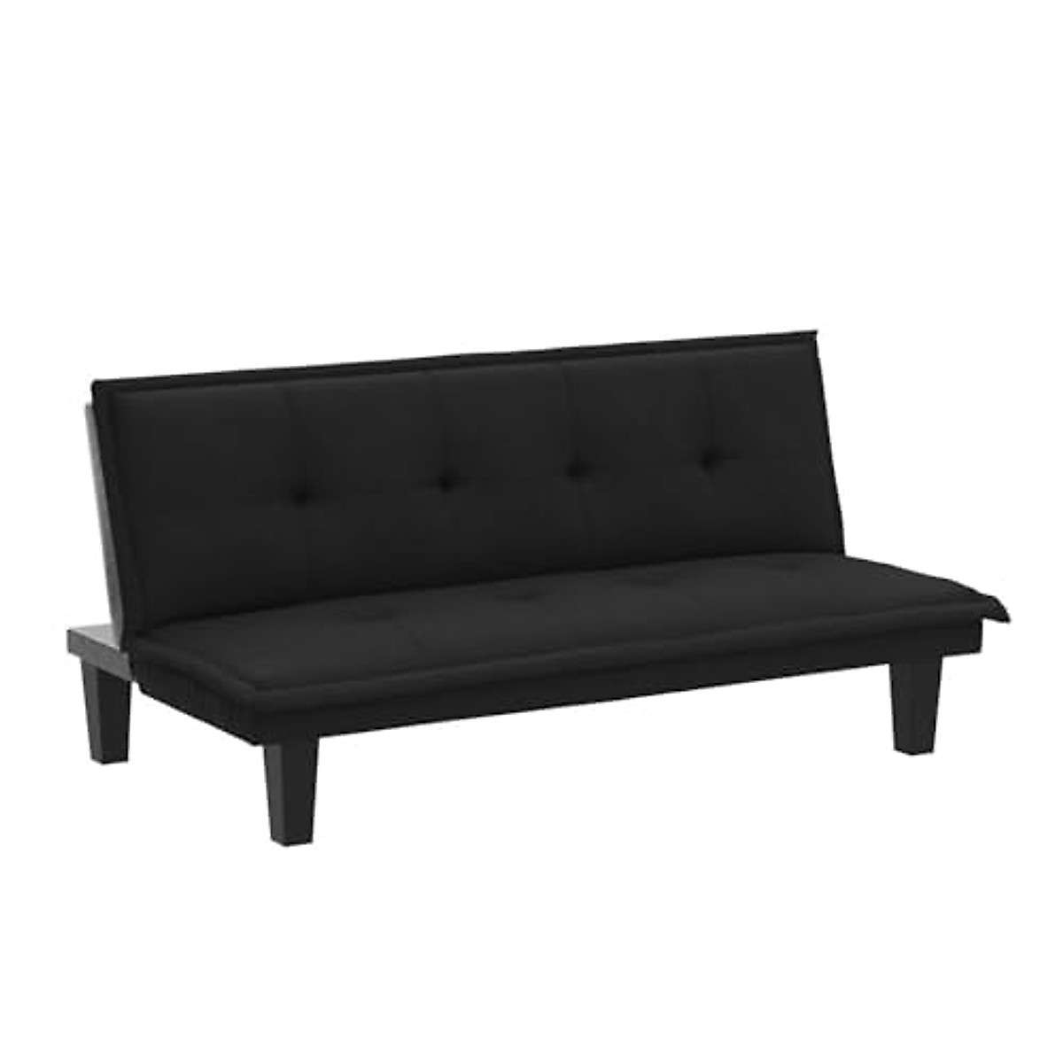 YUNLife&Home Loveseat Sofa,Modern Decor Accent Futon Love Seat Bed for Living Room Bedroom Napping,Tufted Upholstered Small Recliner Couch Furniture,Solid and Easy to Install, Fabric Black 63.8" w