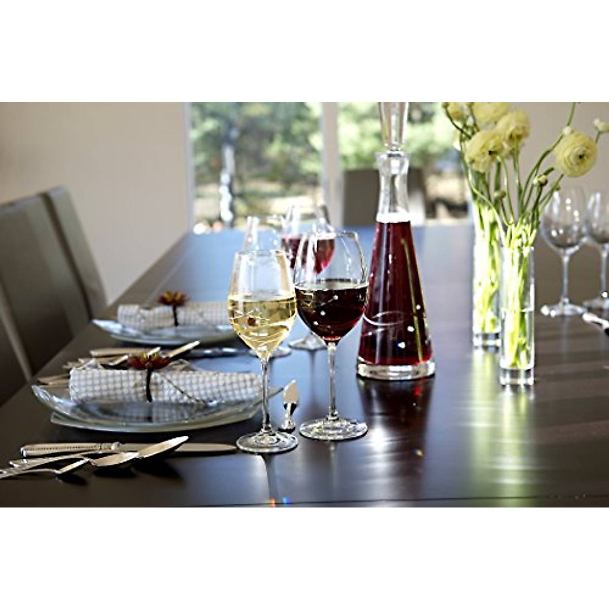 Barski - Handmade Glass - Sparkle - Highball Glass - Decorated with Real Swarovski Diamonds - 14 oz. - Made in Europe - Set of 4