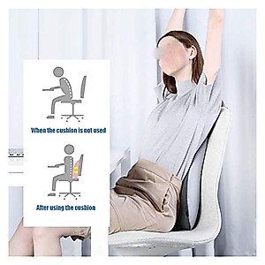 HHWKSJ Orthopedic Seat Cushion and Lumbar Support Pillow for Office Chair Memory Foam Car Seat Cushion with Washable Cover Ergonomic Desk Chair Cushion for Lower Back Pain, Sciatica Relief