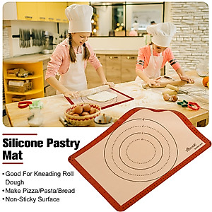RENOOK silicone baking mats set of 4 half sheets mats +1 oil brush