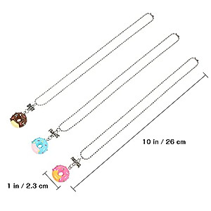 NUOBESTY Friendship Bracelets 3 Pcs Best Friend Necklaces Donuts Ice Cream Pendant Friendship BFF Necklaces for 3 Girls Birthday Friends Sisters Jewlery Gifts (Best Friend Forever) Girl Toys