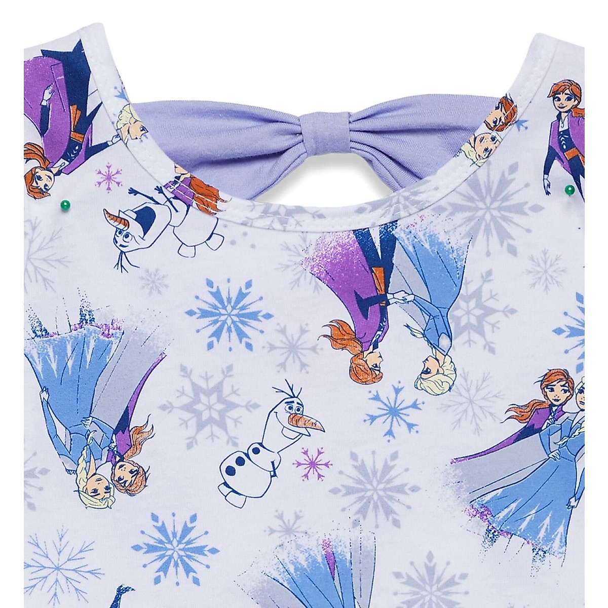 Disney Frozen Elsa Princess Anna Olaf Christmas Little Girls Skater Dress White/Purple 6X
