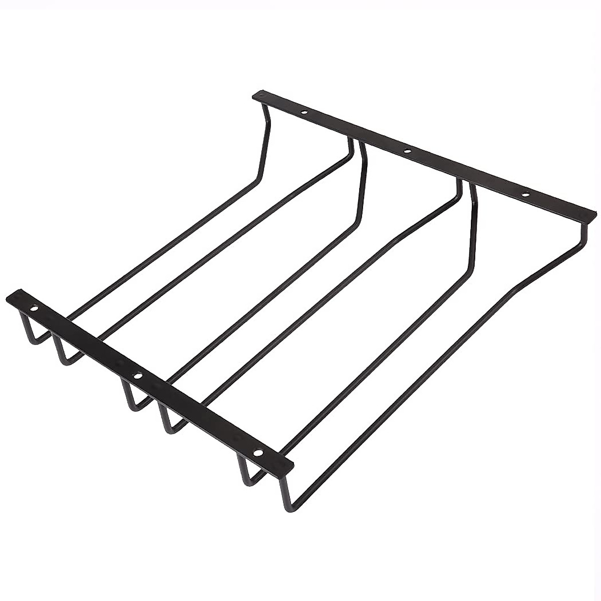 Dianoo 30.5cm Black Wine Glass Rack, Wine Glass Holder Under Shelf, Stemware Rack Under Cabinet, 3 Rows