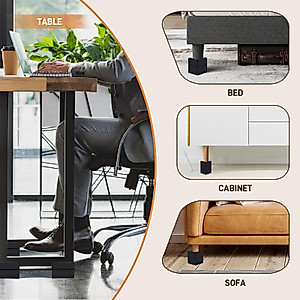 JONHWI Bed Risers, Furniture Raise Blocks, 2,3 or 4 inch Stilts Heavy Duty for Bed Couch Desk Sofa Table Lifts, Furniture Legs Lifters Support up to 1300 Lbs (Black, 4 Pack Set)