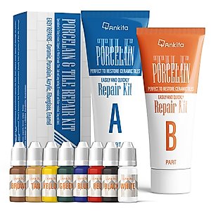 Ankita Ceramic Tile Repair Kit (Color Match), Porcelain Tile Chip Repair Kit with Super Strong Adhesion, Floor Tile Crack Repair Filler for Crack, Chips, Holes on Ceramic, Acrylic, Fiberglass, Enamel