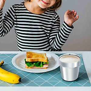 TeamFar Toddler Cups, 6 oz Toddler Insulated Cups Tumbler Mug Stainless Steel for Kids Preschooler Camping Travel, Safe & Healthy, Double Walled & Dishwasher Safe - Set of 6