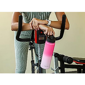 Mininoo 24 oz Insulated Water Bottle with Straw, Stainless Steel Double Wall Vacuum Thermos with Straw Lid & Chug Lid, Leak Proof, BPA Free, Keep Cold for 24H & Hot for 12H(Black)