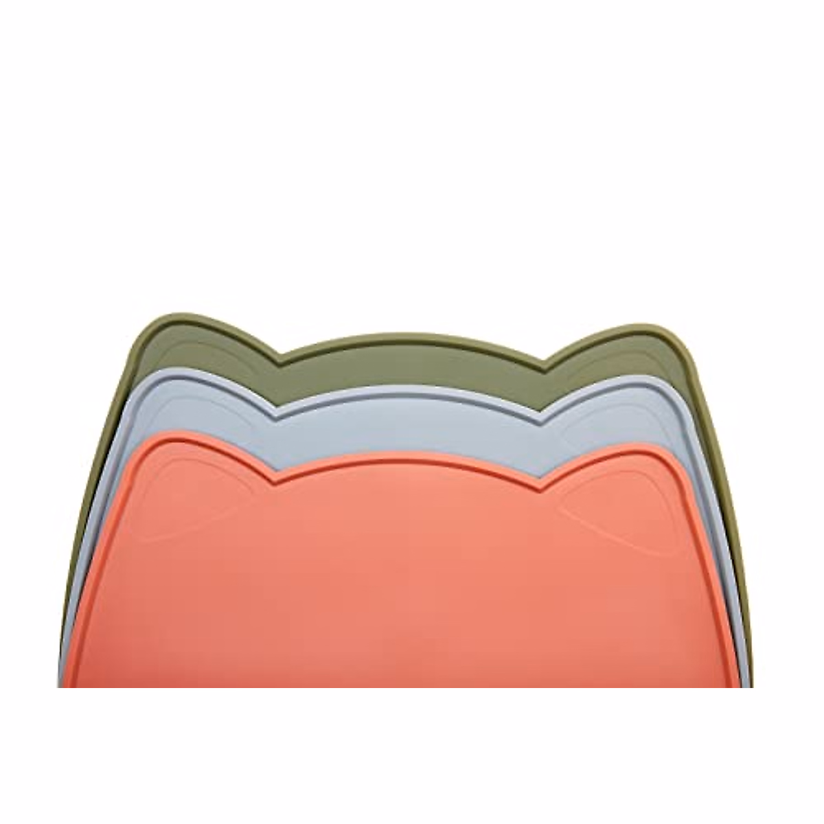 OHMO - Cat Food Mat, Silicone Pet Feeding Mat for Floor Non-Skid Waterproof Dog Water Bowl Tray, Easy to Clean Pet Placemat (Erythrinus, 18 * 9.8'')