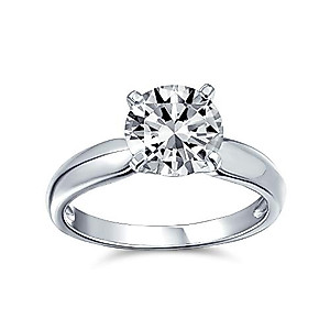 Traditional Etoile 2CTW Round Solitaire 4 Prong AAA CZ Engagement Anniversary Wedding Band Ring Set For Women Yellow 14KGold Plated.925 Sterling Silver