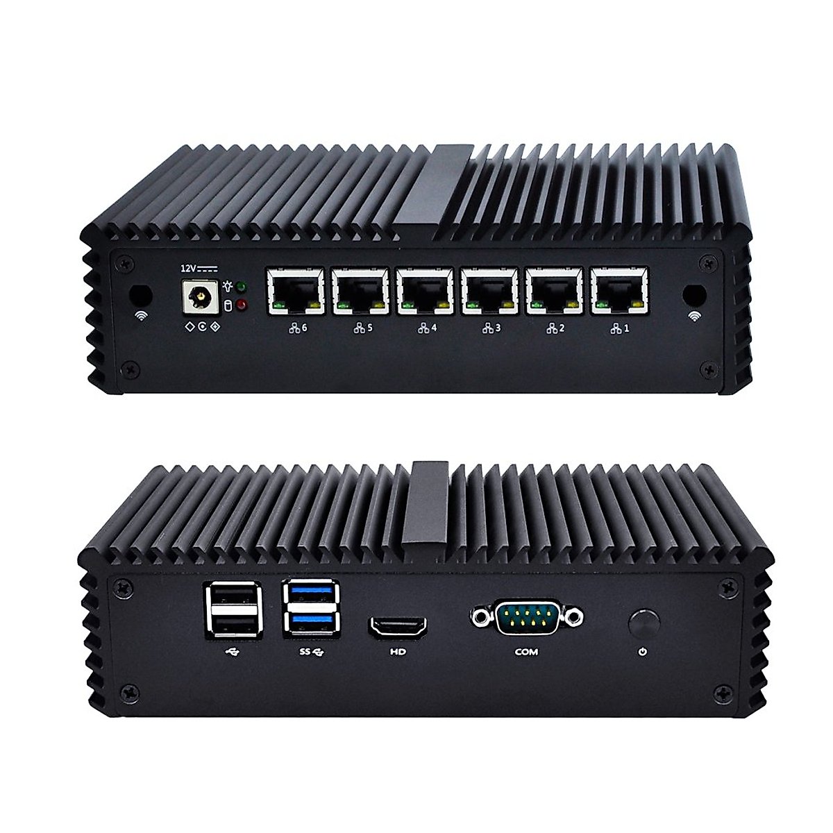 Qotom Qotom-Q555G6-S05 Computer with Core i5 7200U Processor and 6 Gigabit NICs AES-NI Fanless Mini PC (4G DDR4 RAM + 32G MSATA SSD)