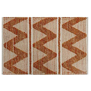 Woven St Wool Area Rug | Carpets Suitable For Living Room, Bedroom, Dining Room, Home Décor | Luxurious Handcrafted Traditional Rugs | Non-Skid | Combination Of Wool & Cotton | 2’ x 3’ | Stripe Orange