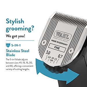 Wahl Professional Animal Creativa Cordless Dog, Cat, Pet, and Horse Clipper with 5-in-1 Adjustable Blade - Black