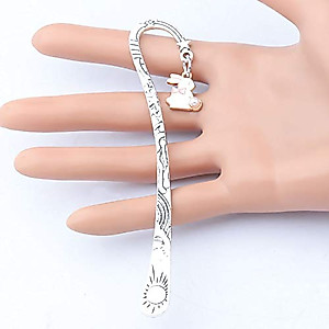 WSNANG Bunny Rabbit Gift Rabbit Bookmark Rabbit Lover Gift Cute Animal Jewelry Gift for Kids Adults Bookworms (Rabbit Bookmark)