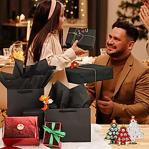 EUSOAR Wrapping Tissue Paper, 20x15 inches 500pcs Black Present Packing Tissue Paper, Tissue Paper Crafts, Tissue Paper Bulk, for DIY Crafts Decorative Tissue Paper Art Craft Birthday Party Festival