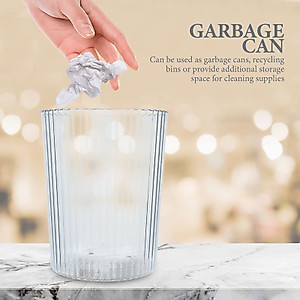 LIFKOME Plastic Waste Basket, Clear Round Trash Can Small Wastebasket Garbage Container Bin for Bathroom, Bedroom, Kitchen, Home, Office