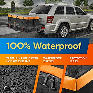 BagMate 20ft³ Waterproof Hitch Cargo Carrier Bag, Durable PVC Tarpaulin Hitch Mount Cargo Carrier Cargo Box w/a Bonus Lock, Heavy-Duty Straps & Buckles, Easy to Install Vehicle Cargo Carriers