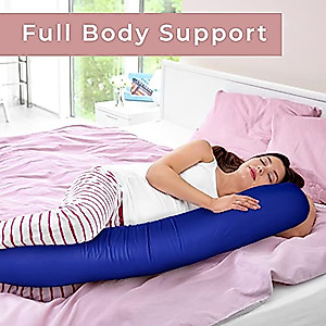 Squishy Deluxe Microbead Body Pillow with Silky Removable Cover, Extremely Huggable, Full Body Support, Keeps Spine in Proper Alignment, Doubles As a Pregnancy & Nursing Pillow, 47 X 7”, Grey