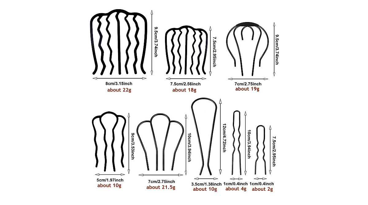 8 Piece Hair Side Combs for Elegant Updos