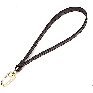 Replacement Hands-Free Wristlet Strap Vachetta Leather for Pochette Wallet and Clutch (BROWN Wristlet Strap)
