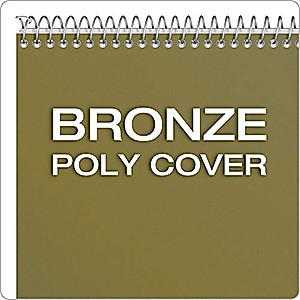 Tops Docket Steno Book, 6" x 9", Graph Rule (4 x 4), White Paper, Bronze Poly Cover, 100 Sheets (63825)