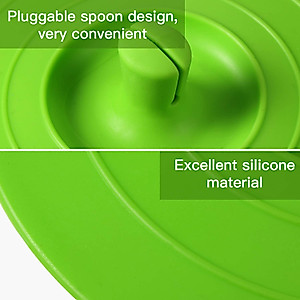 10 Pieces Silicone Cup Lid Mug Cup Cover Hot Drink, Seal Airtight with Spoon Holder Design for Glass Cup Coffee Cup, 5 Bright Colors