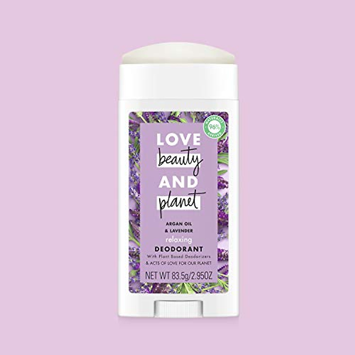 Love Beauty And Planet Deodorant, Argan Oil and Lavender, 2.95 Oz