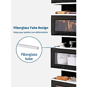 JARLINK 2 Pack 5-Shelf Over Door Hanging Organizer, Foldable Wall Mount 4 Big Pocket Storage with PVC Clear Window, Large Capacity Storage for Bedroom, Kitchen, Cosmetics, Toys, Sundries, etc (Black)