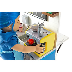 American Girl Truly Me 18-inch Doll Coffee Shop Playset with Pretend Espresso Machine and Cash Register, For Ages 6+