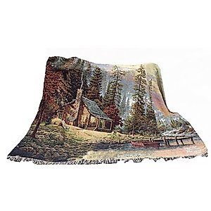 Manual Thomas Kinkade 60 X 50-InchTapestry Throw, A Peaceful Retreat