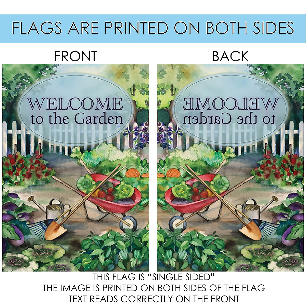 Toland Home Garden 111166 Welcome Garden Flower Flag 12x18 Inch Double Sided Flower Garden Flag for Outdoor House Welcome Flag Yard Decoration