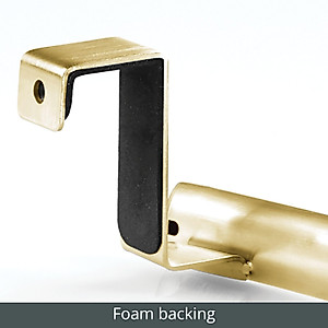 mDesign Steel Over Door Curved Towel Bar Storage, Hanger for Cabinet or Cupboard, Holder Rack for Kitchen, Bathroom - Holds Hand/Dish Towels, Washcloths - Spira Collection - 2 Pack - Soft Brass