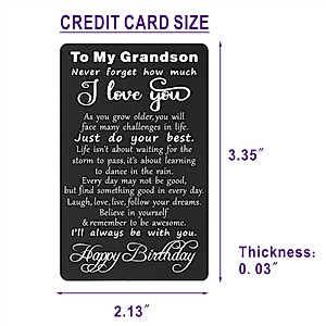 TANWIH Grandson Birthday Cards, Happy Birthday Grandson, Inspirational Gift for Granson Birthday