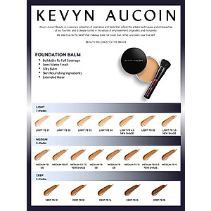 Kevyn Aucoin Foundation Balm, FB 02 (Light) shade + brush: Light diffusing. Full coverage, buildable, blends, blurs, corrects, evens out complexion, and hydrates. All skin types. Makeup artist go to.